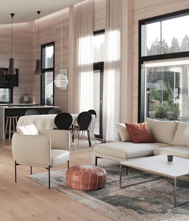 Hirsitalon kaunis sisustus klassikoilla maustettuna - Koti ja sisustus